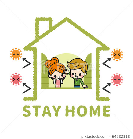 Stay home go out self-restraint - Stock Illustration [64382318] - PIXTA