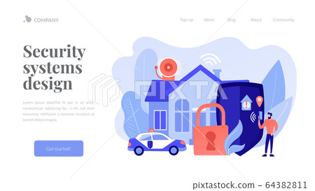 Security systems design concept landing page - Stock Illustration ...