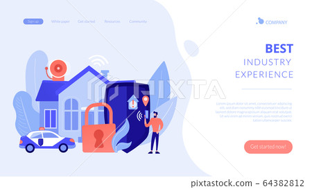 Security systems design concept landing page - Stock Illustration ...