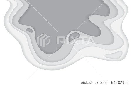 Abstract white grey tone paper cut pattern with...-插圖素材 [64382934 ...