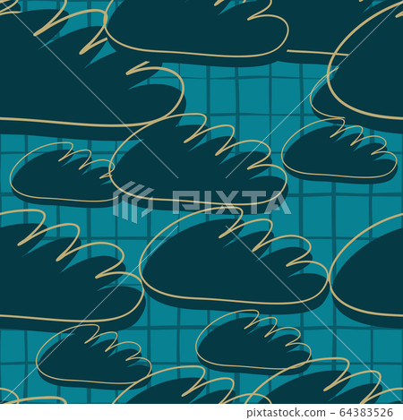 Geometric seamless pattern with cloud sky. Hand - Stock Illustration ...