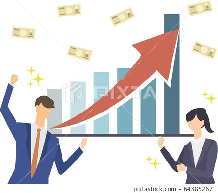 Graph business growth chart rising vector... - Stock Illustration ...
