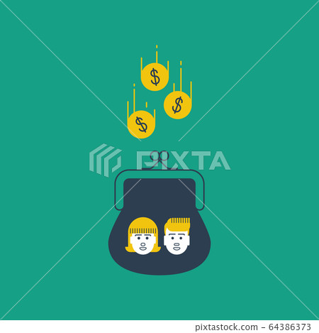 Children money accumulation, allowance concept - Stock Illustration ...