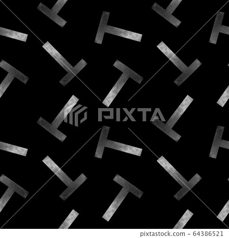 Seamless pattern with letters T on black - Stock Illustration [64386521 ...