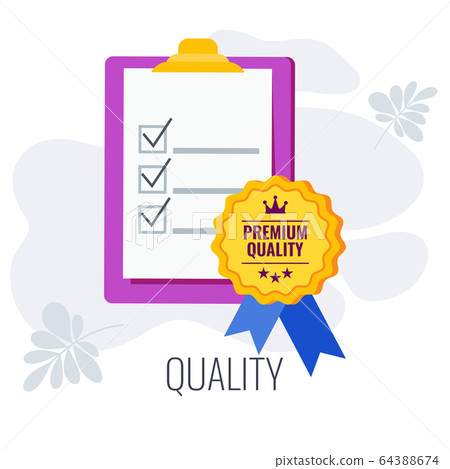 Quality mark infographics pictogram.... - Stock Illustration [64388674 ...