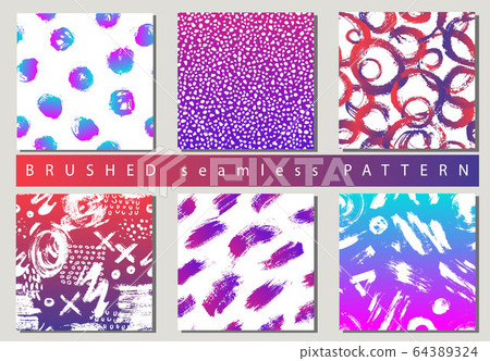 Set of Vector colorful seamless pattern with... - Stock Illustration ...