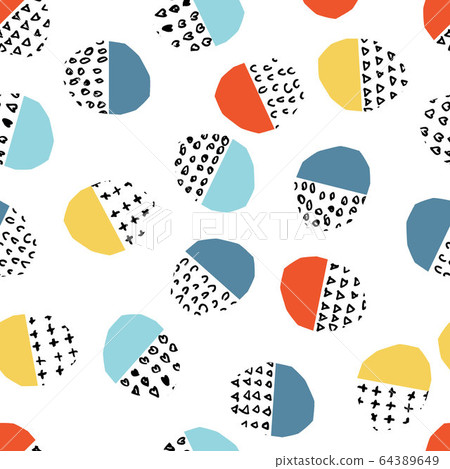 Vector colorful seamless pattern with brush...-插圖素材 [64389649] - PIXTA圖庫