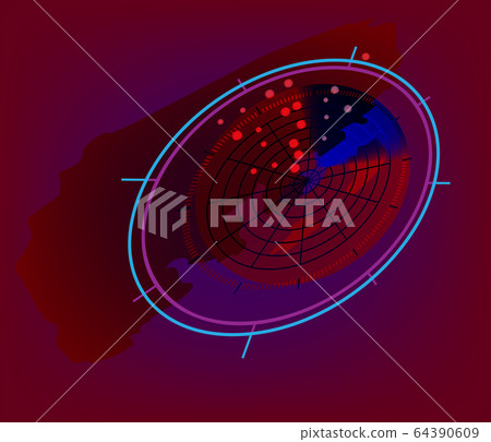 Rada scan see something in sea - Stock Illustration [64390609] - PIXTA