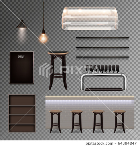Pub Interior Transparent Set - Stock Illustration [64394847] - PIXTA