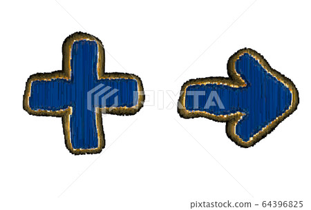 Set of symbols plus and arrow right made of... - Stock Illustration ...