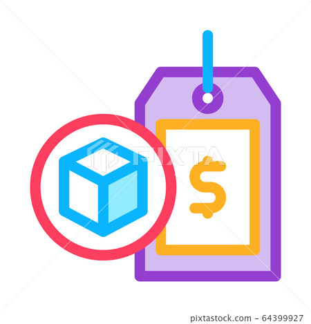 package price tag icon vector outline illustration - Stock Illustration ...