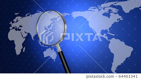 See the world map in detail with a magnifying... - Stock Illustration ...
