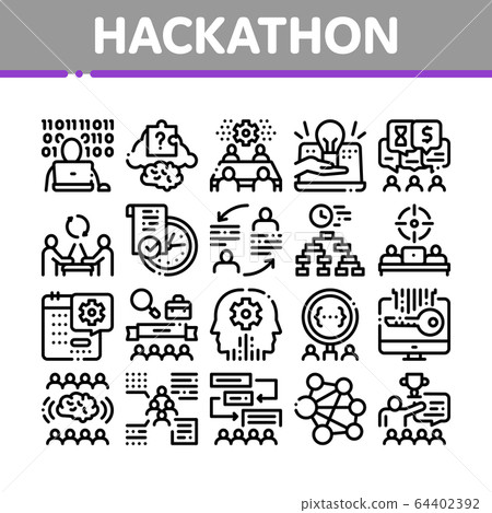 Hackathon Development Collection Icons Set Vector-插圖素材 [64402392] - PIXTA圖庫