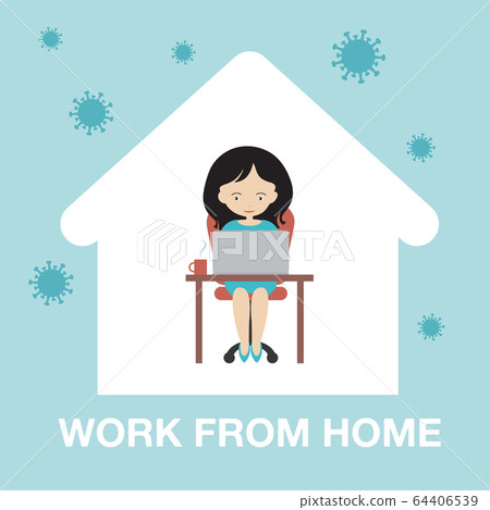 Cartoon illustration of a young woman safe at - Stock Illustration ...