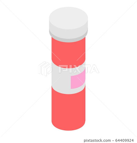 Red tube of aspirin icon, isometric style - Stock Illustration ...