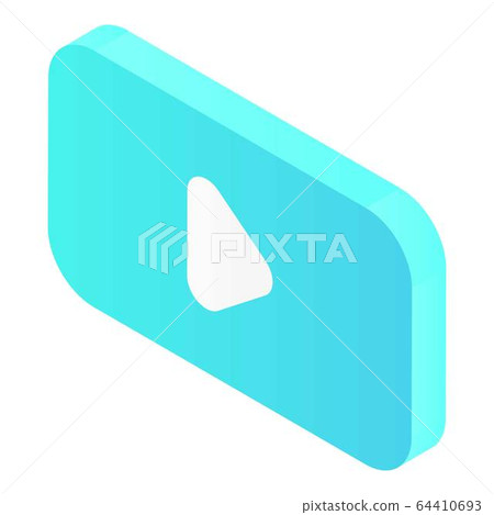 Blue video symbol icon, isometric style - Stock Illustration [64410693 ...