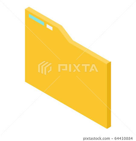Yellow file folder icon, isometric style - Stock Illustration [64410884 ...