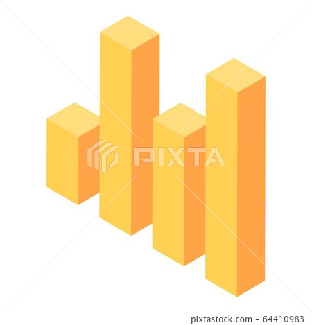 Yellow graph bar icon, isometric style - Stock Illustration [64410983 ...