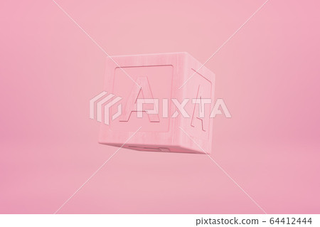 3d close-up rendering of pink ABC block... - Stock Illustration ...