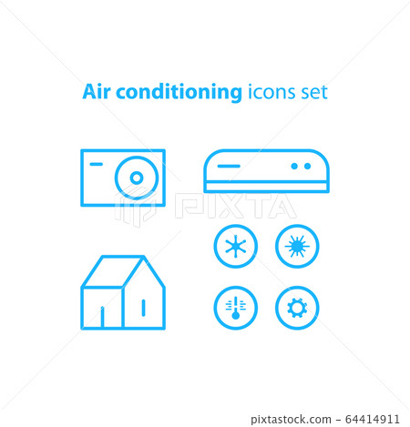 Air conditioning linear logo and icons - Stock Illustration [64414911] - PIXTA