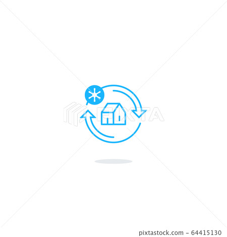 Cooling system icon, temperature control logo - Stock Illustration ...