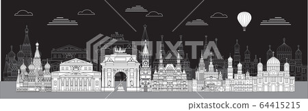 Moscow skyline line art 4 - Stock Illustration [64415215] - PIXTA