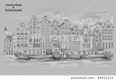 Grey vector hand drawing Holland 7 - Stock Illustration [64415554] - PIXTA