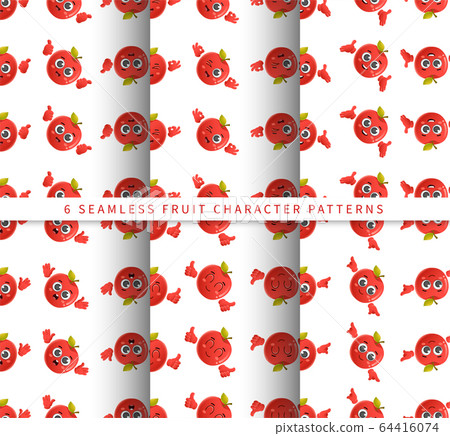 Set of vector seamless pattern with cute cartoon - Stock Illustration ...