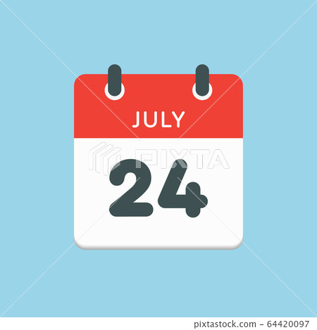 Icon calendar day 24 July, summer days of the year - Stock Illustration ...