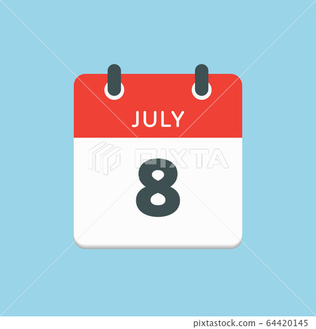 Icon calendar day 8 July, summer days of the year - Stock Illustration ...
