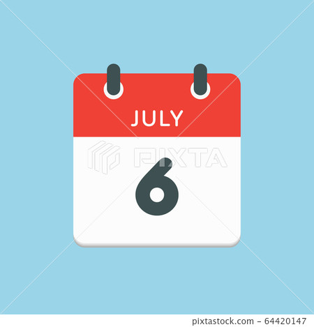 Icon calendar day 6 July, summer days of the year - Stock Illustration ...