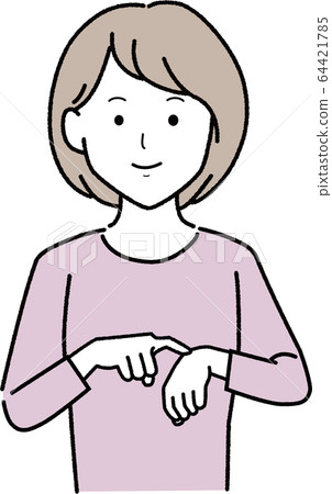 International Sign Language_Time - Stock Illustration [64421785] - PIXTA