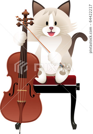 Cat and cello - Stock Illustration [64422217] - PIXTA