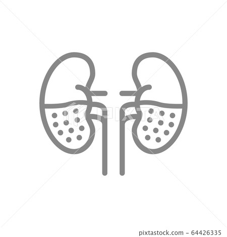 Chronic kidney disease line icon. Human organ... - Stock Illustration ...