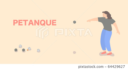 A woman who plays a petank - Stock Illustration [64429627] - PIXTA