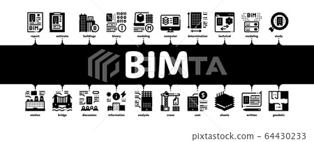 Bim Building Information Minimal Infographic... - Stock Illustration ...