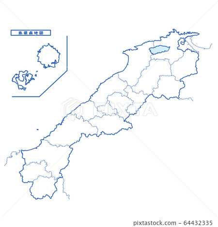 Shimane Prefecture Map Simple White Map... - Stock Illustration ...