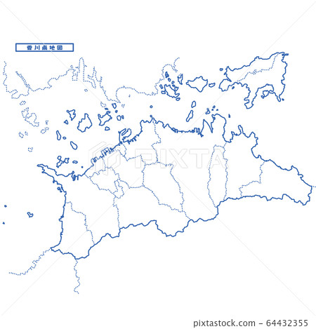Kagawa Prefecture Map Simple White Map... - Stock Illustration ...