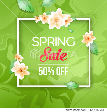 Abstract spring sale offer banner design with - Stock Illustration ...