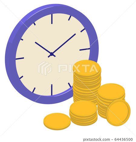 Quick payment, clock and cash, fast loan, easy... - Stock Illustration ...