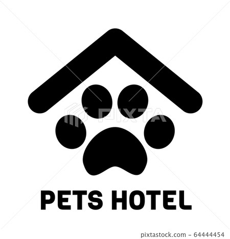 Pets hotel black logo with text isolated on... - Stock Illustration ...