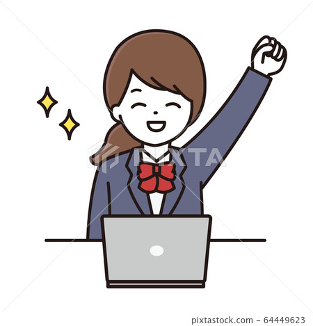 Student woman computer illustration - Stock Illustration [64449623] - PIXTA