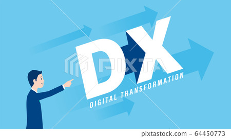 DX, illustration of digital transformation... - Stock Illustration ...