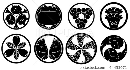 Crest-style illustration Amphibian frog... - Stock Illustration ...