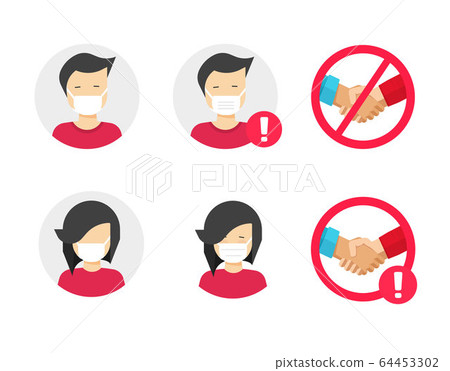 People with face mask medical vector icon or... - Stock Illustration ...