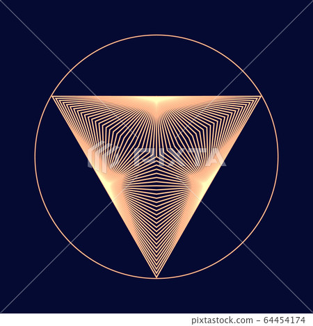 golden color triangle form with lines transition-插圖素材 [64454174] - PIXTA圖庫