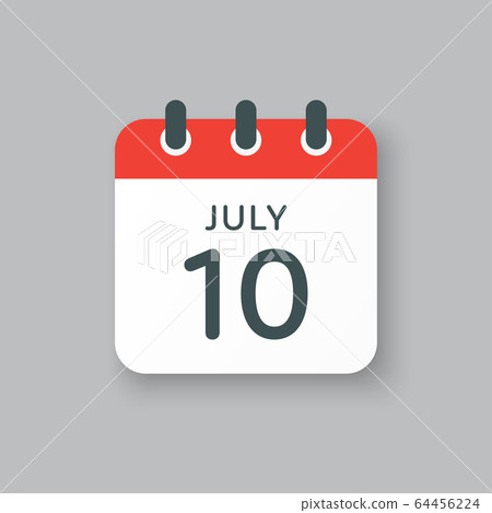 Icon calendar day 10 July, summer days of the year - Stock Illustration ...