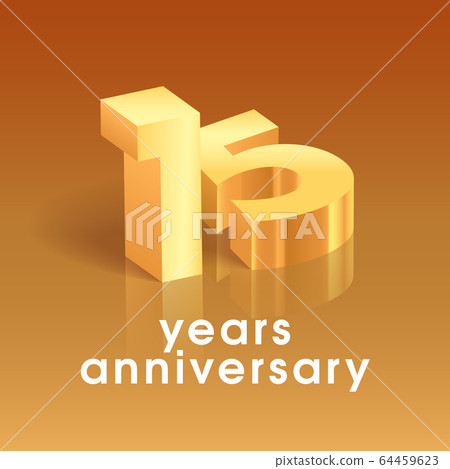 15 years anniversary vector icon, logo. Square... - Stock Illustration ...