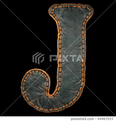 Leather letter J uppercase. 3D render font with... - Stock Illustration ...