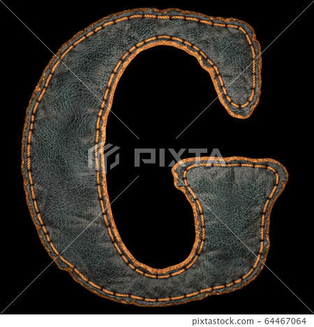 Leather letter G uppercase. 3D render font with... - Stock Illustration ...